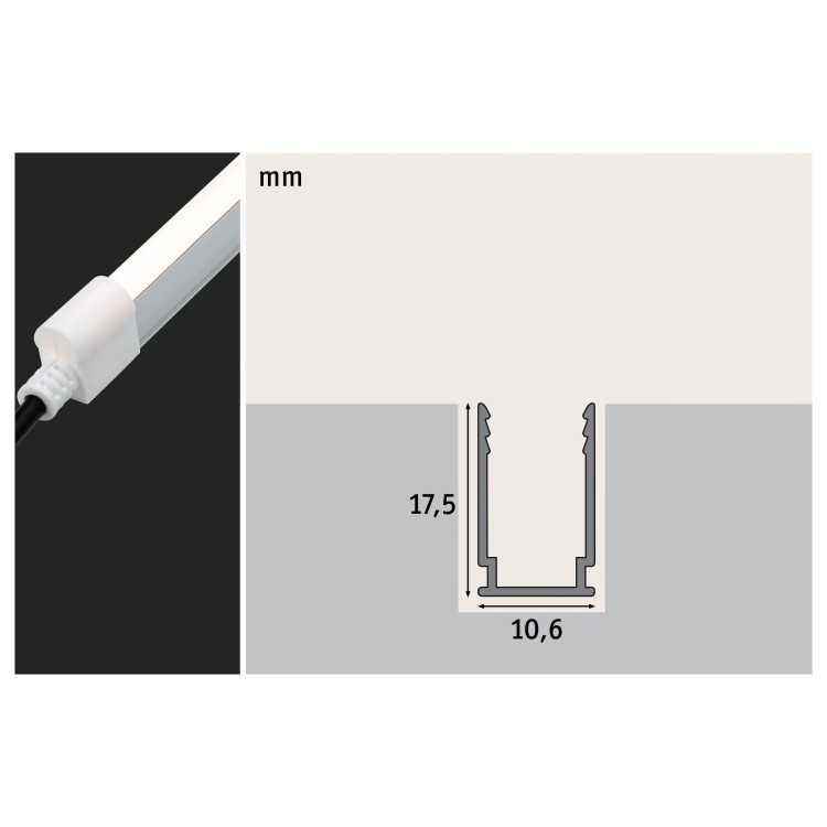 Ruban LED néon extérieur, Profilé aluminium, PAULMANN